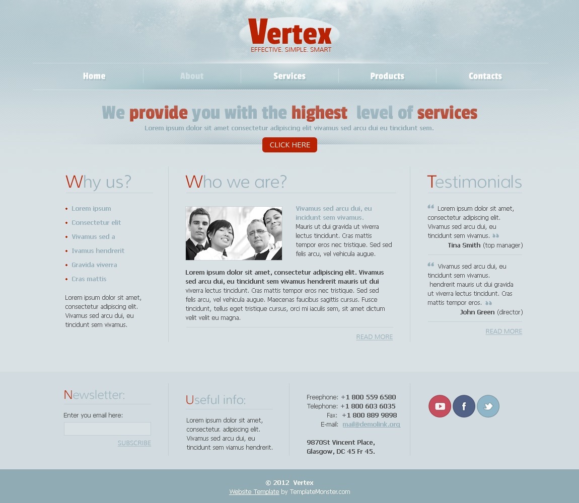 Free Web Template for Business Project Website Template
