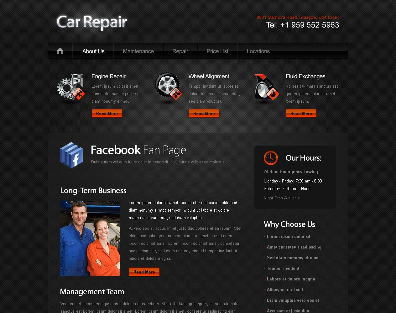 Free Website Template for Car/Auto Website Website Template