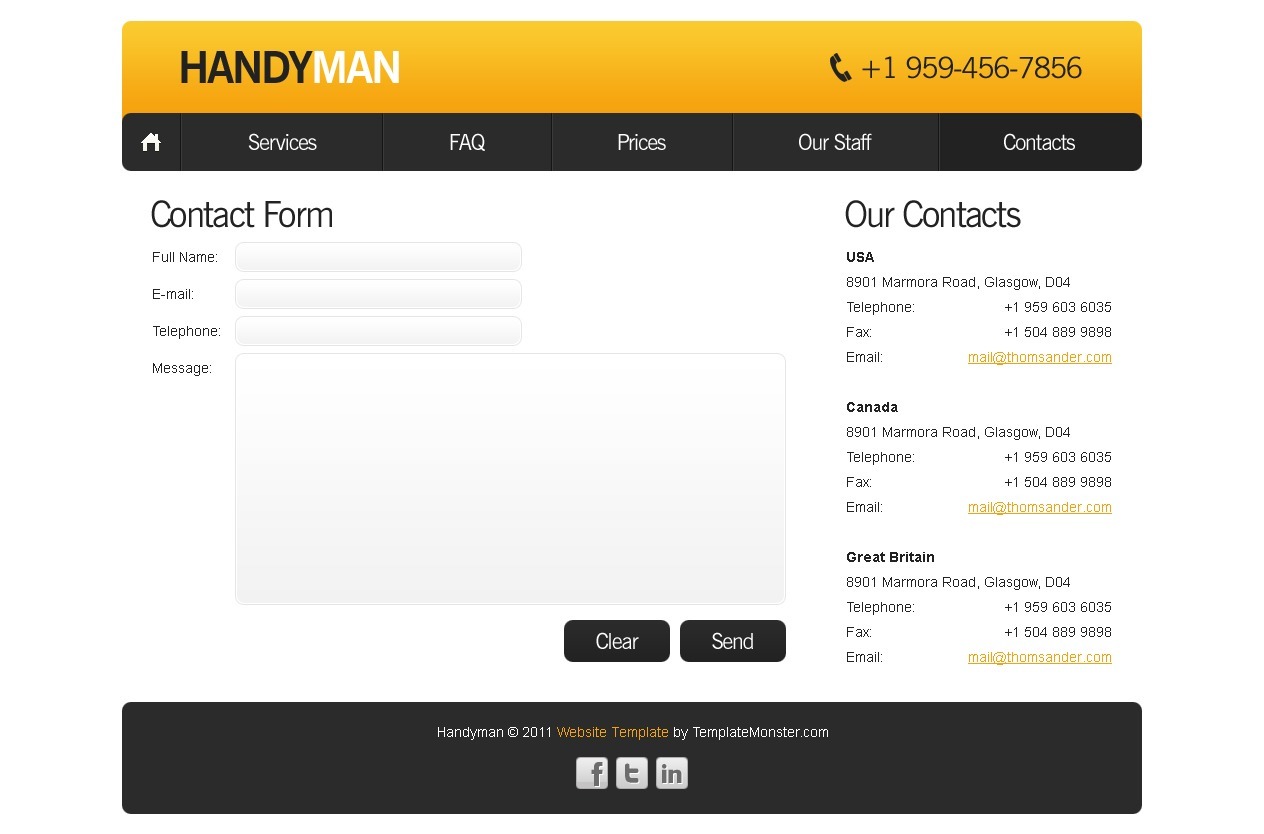 Free Website Template - Maintenance Services Website Template