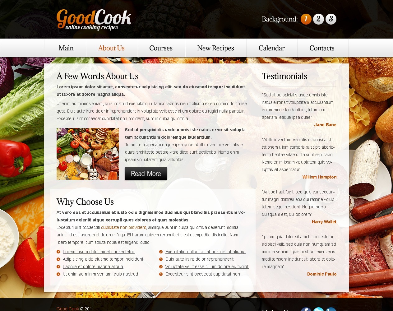 Modèle gratuit pour le site Web de recettes - Modèle de site Web ...