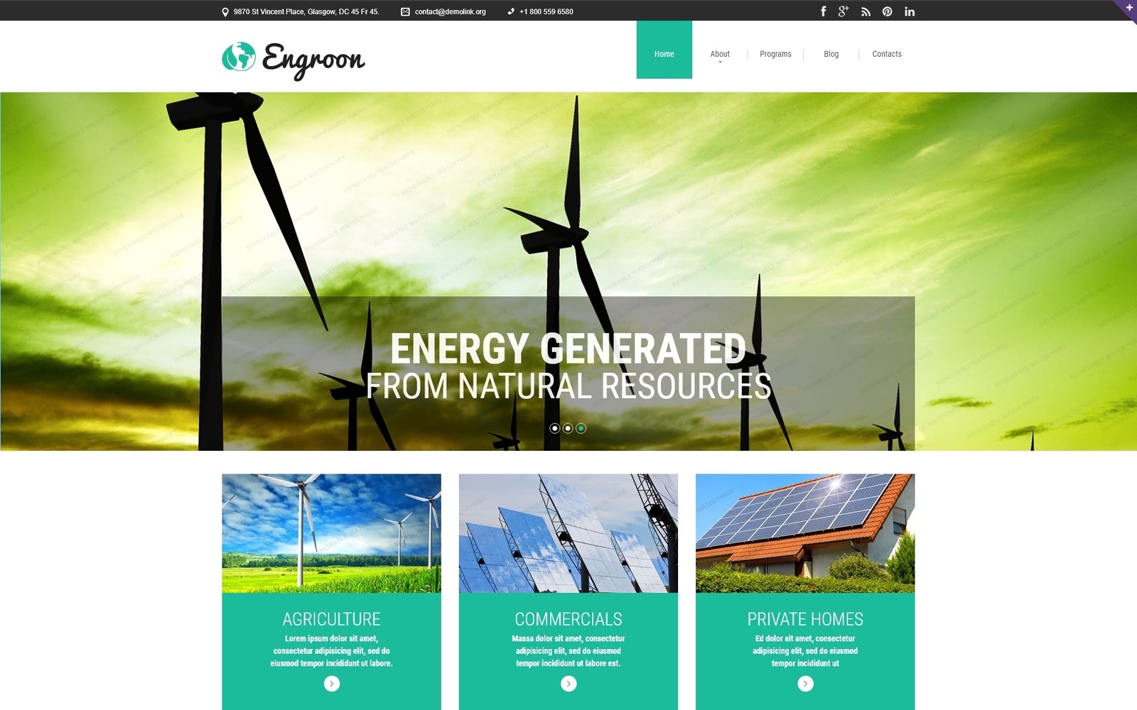 Wind Energy Responsive Website Template - TemplateMonster