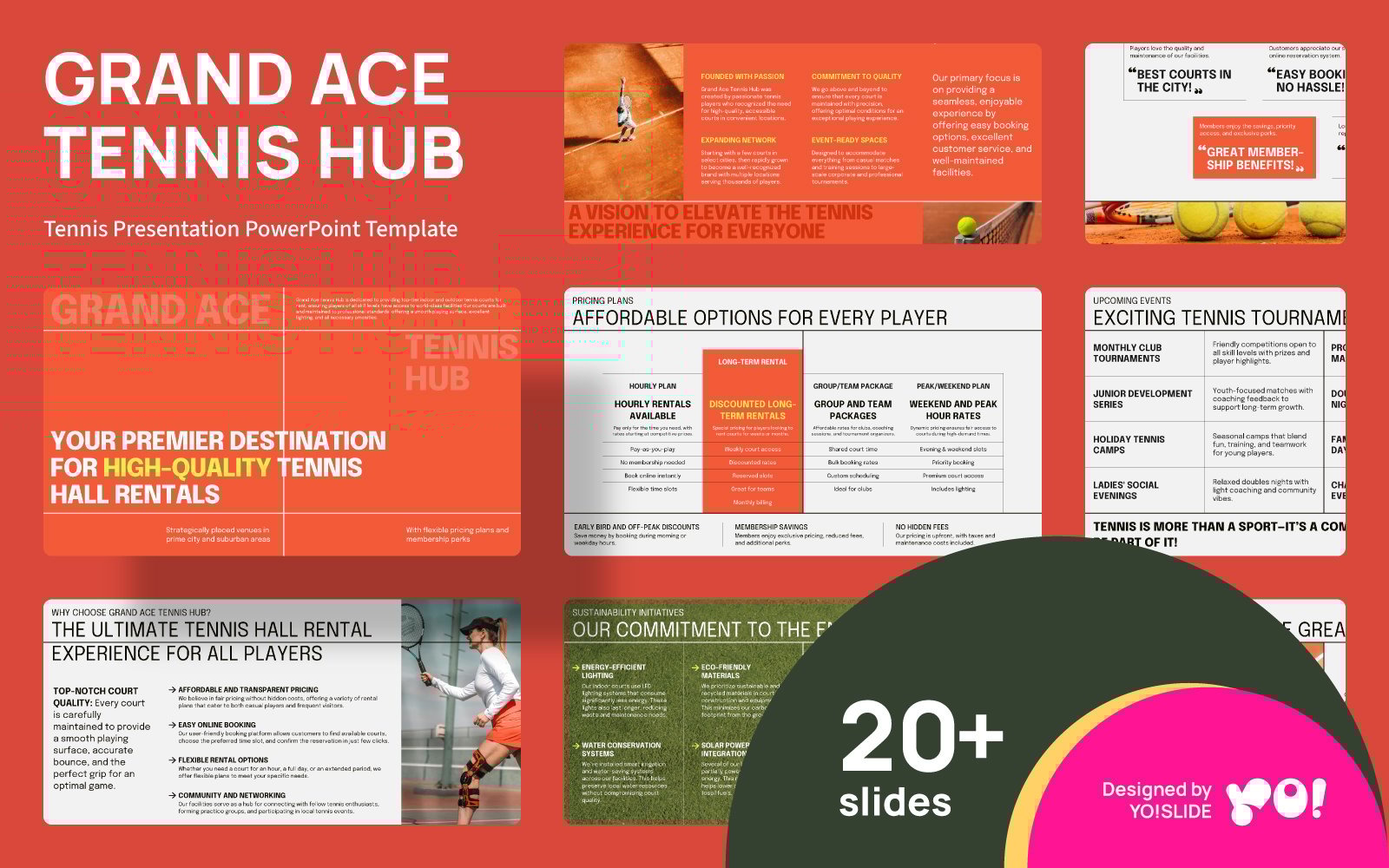 GRAND ACE Tennis Presentation PowerPoint Template