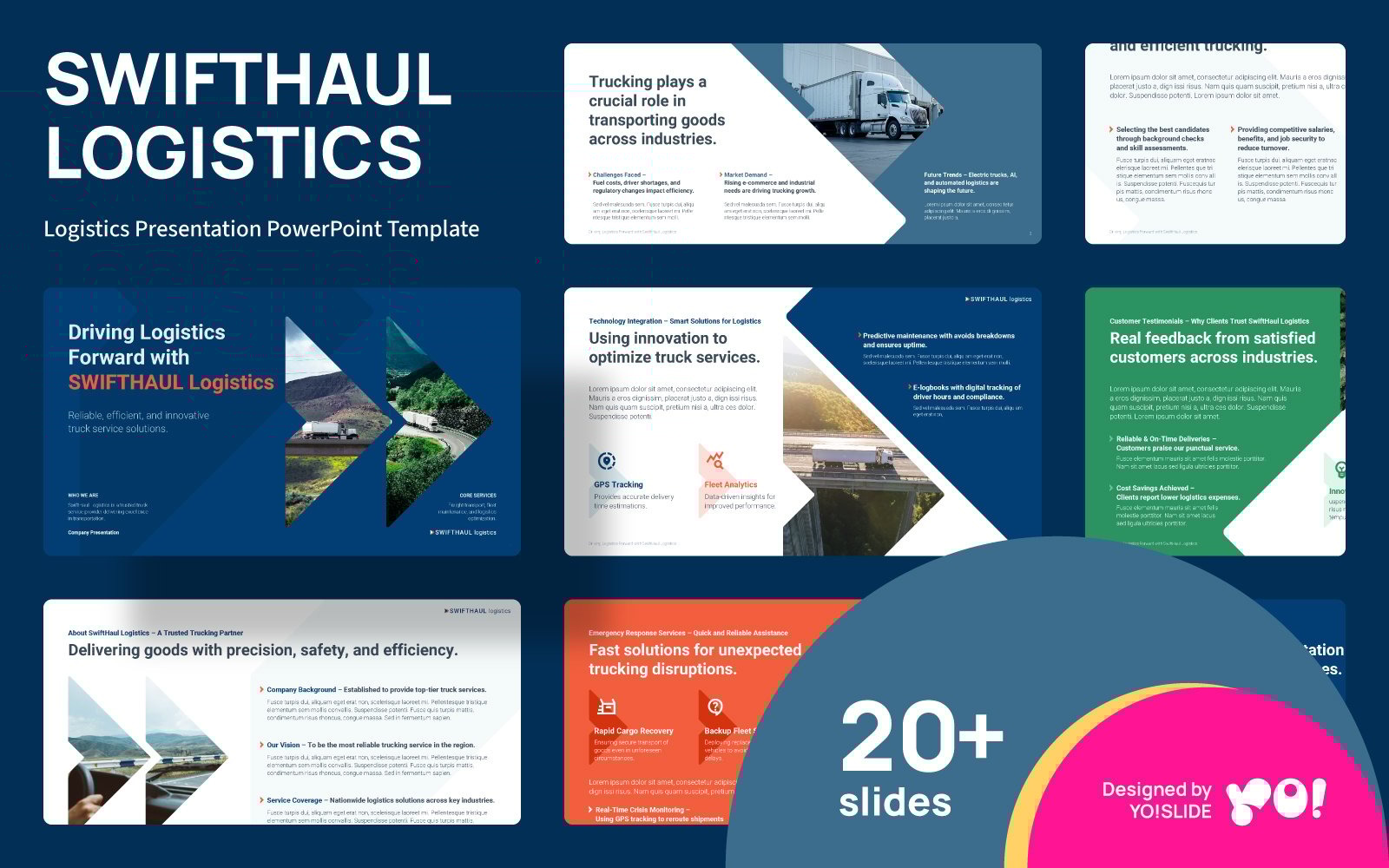 SWIFTHAUL Logistics Presentation PowerPoint Template
