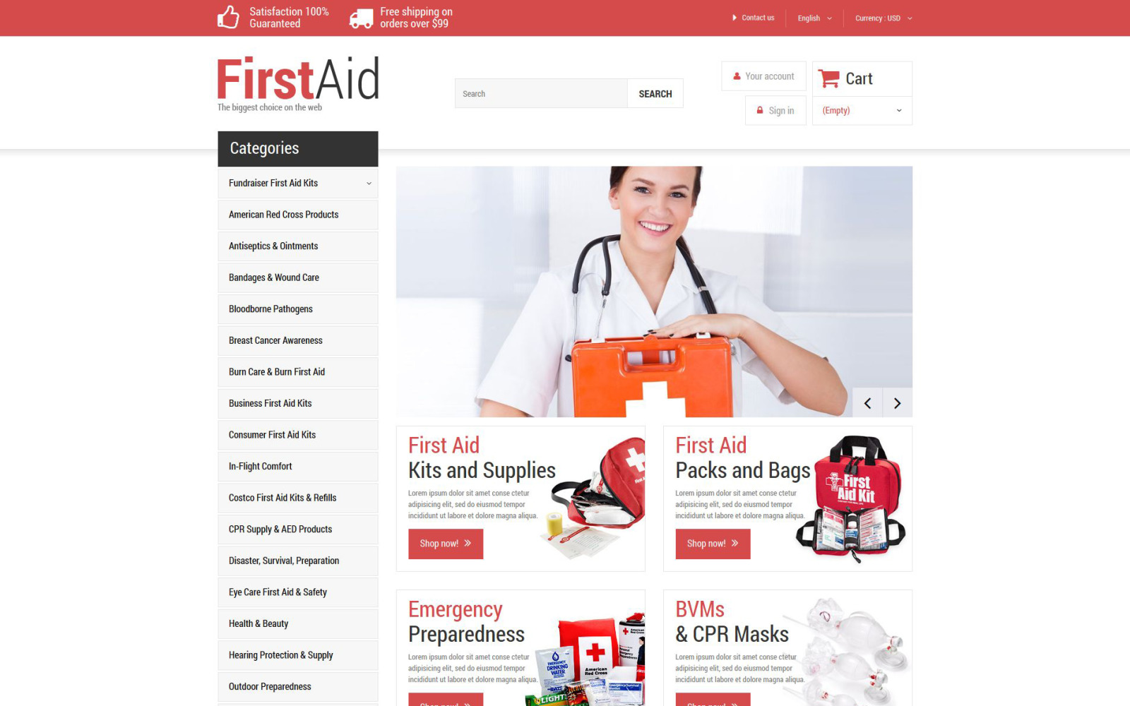 First Aid Store PrestaShop Theme #52057 - TemplateMonster