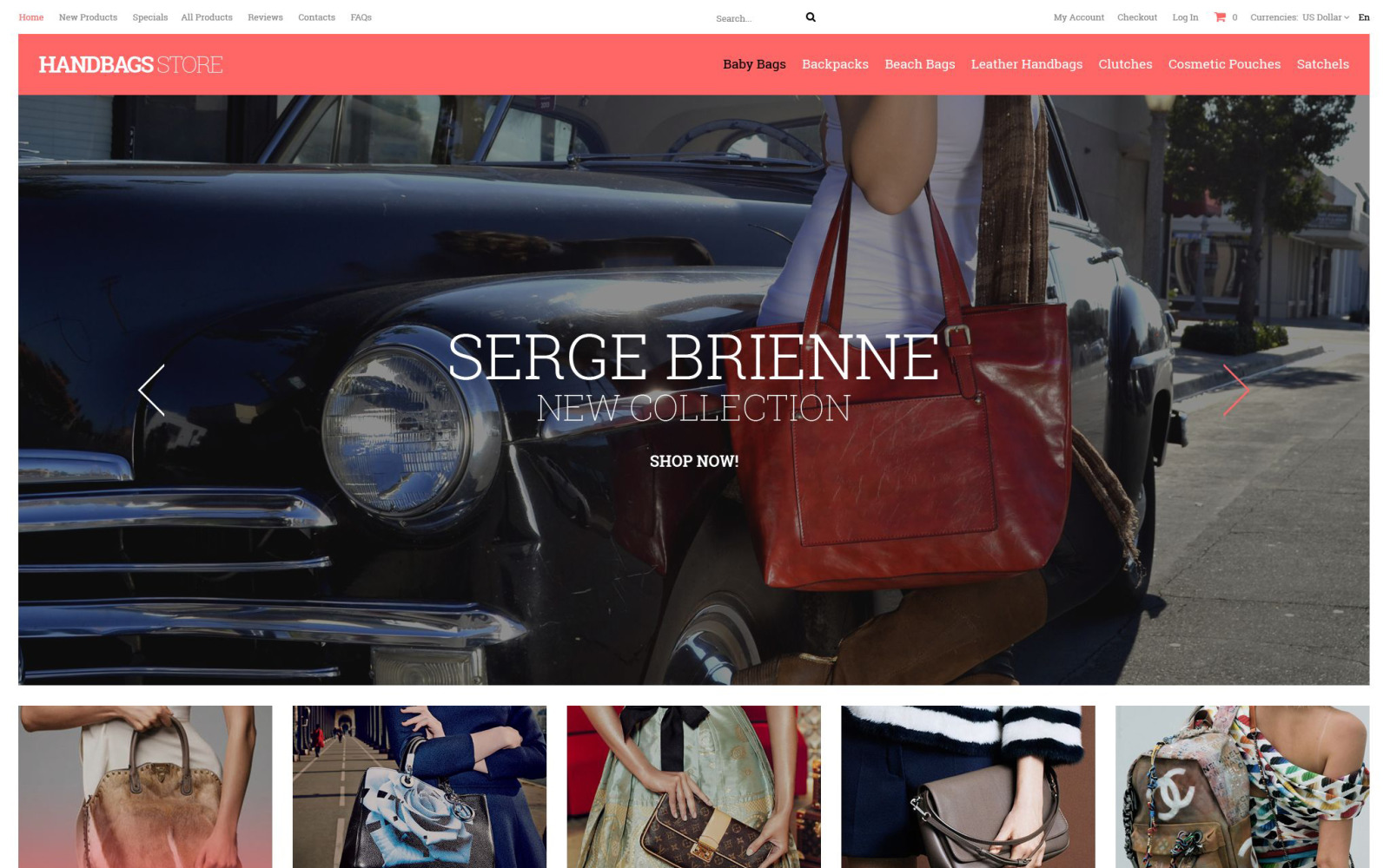 Handbag Boutique ZenCart Template #52035 - TemplateMonster