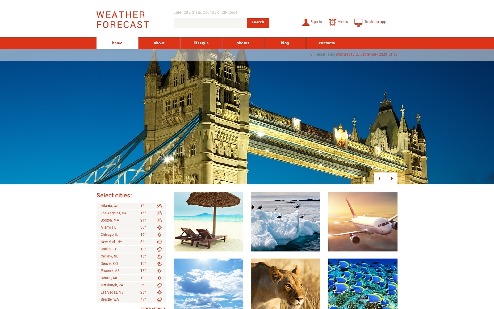 Weather Forecast Joomla Template #52027 - TemplateMonster