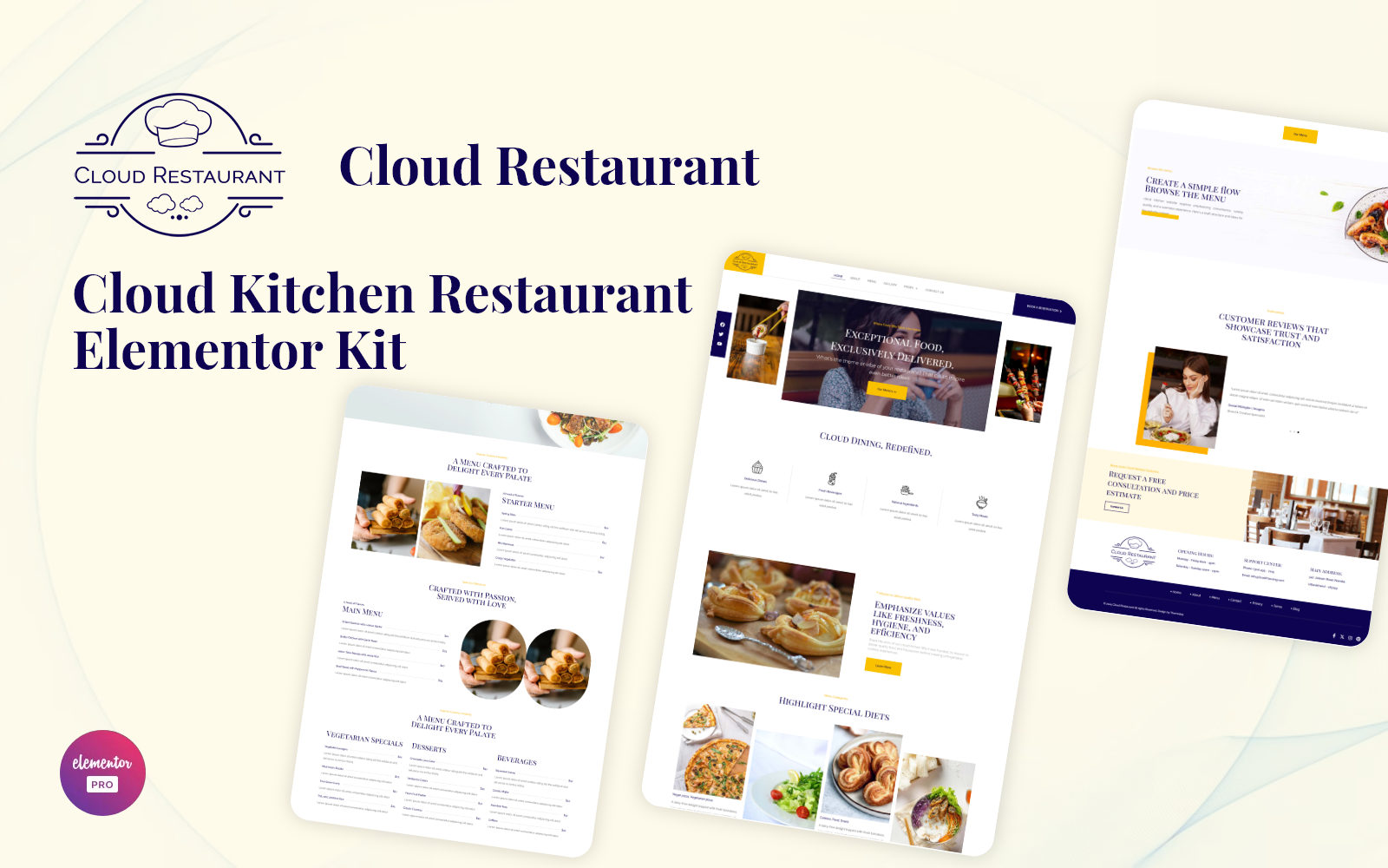 Cloud Restaurant - Cloud Kitchen Restaurant Elementor Kit