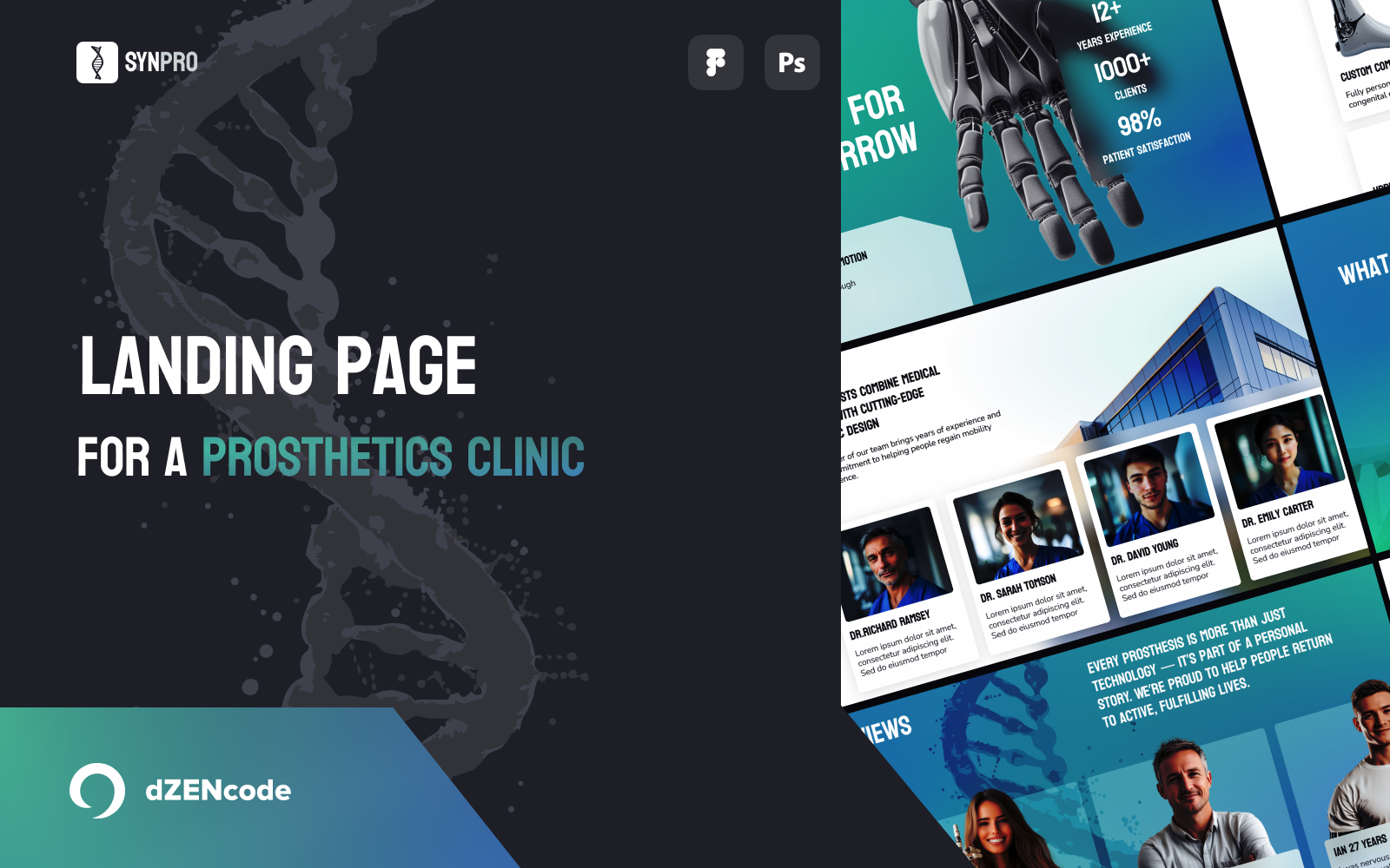 SynPro — Modern Landing Page UI Template for Prosthetics Clinics