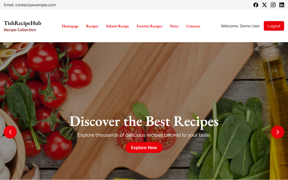 Tishrecipehub Nextjs Typescript And Tailwind Css Recipe Collection