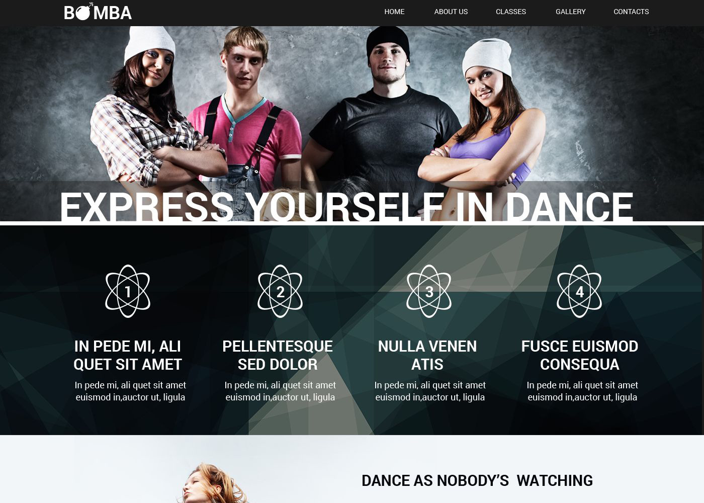 Dance Studio Responsive Website Template - TemplateMonster