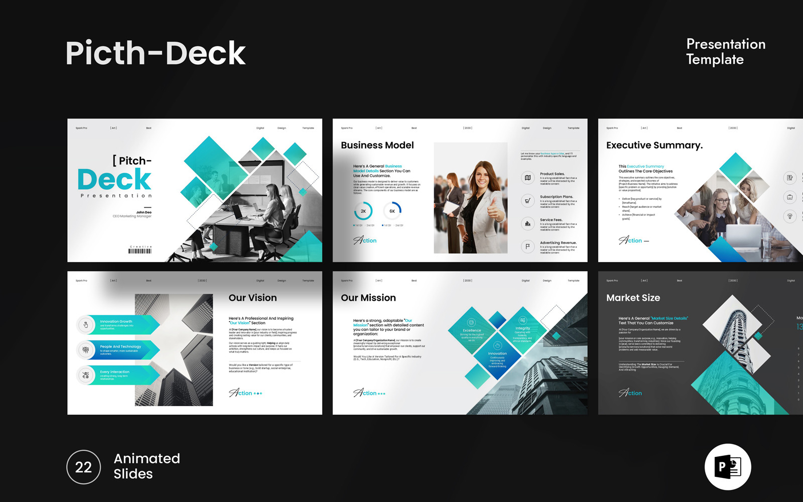 Pitch Deck Presentation Powerpoint #521352 - TemplateMonster