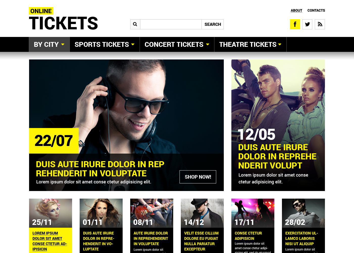 Tickets Website Responsive Website Template - TemplateMonster