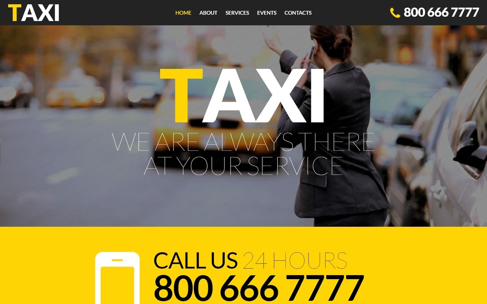 Taxi Responsive Website Template #52390 - TemplateMonster