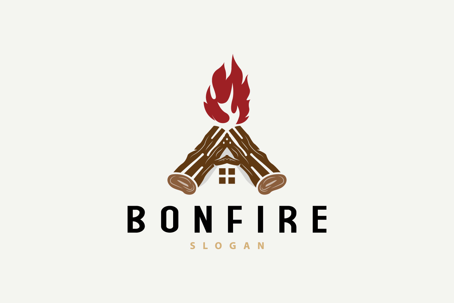 Campfire Logo Design Bonfire Vector V9 - TemplateMonster