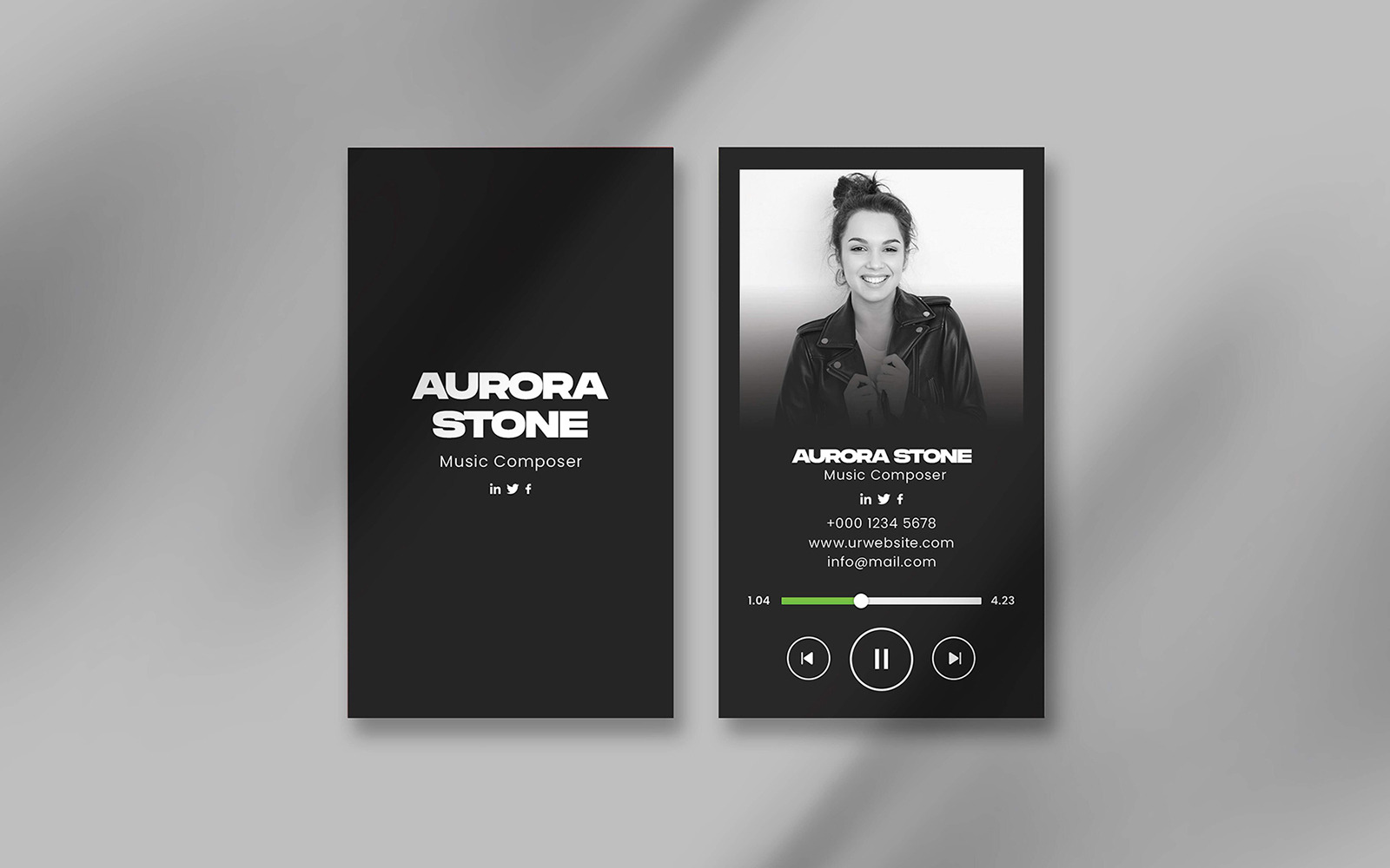 Music Artist Business Card #524737 - TemplateMonster