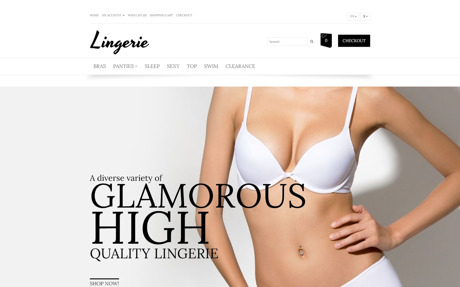 Lingerie Store OpenCart Template #52527 - TemplateMonster