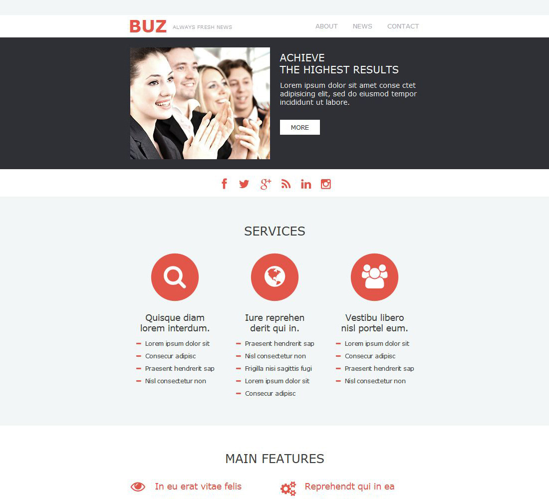 Business & Services Responsive Newsletter Template