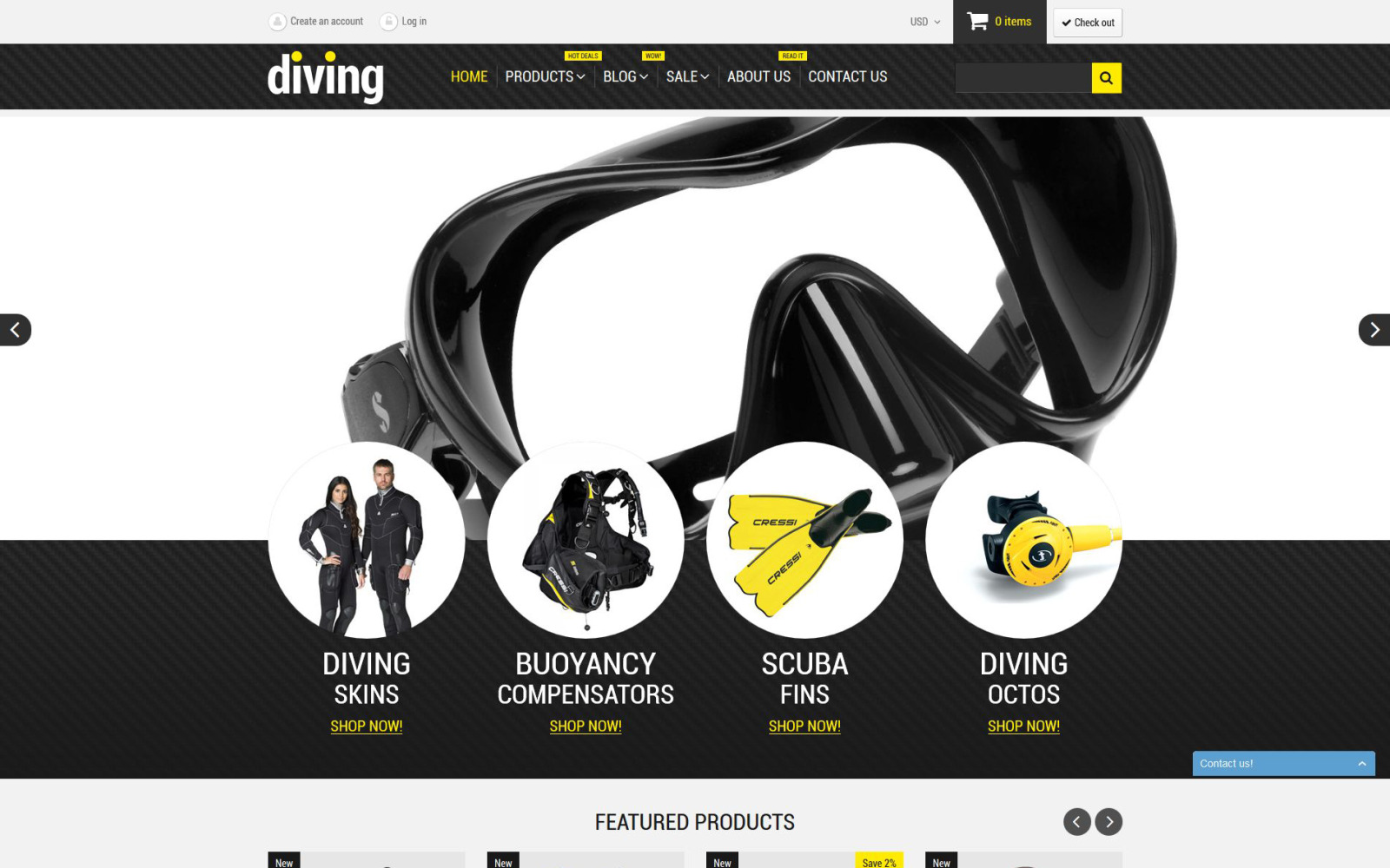 Diving Shop Shopify Theme #52766 - TemplateMonster