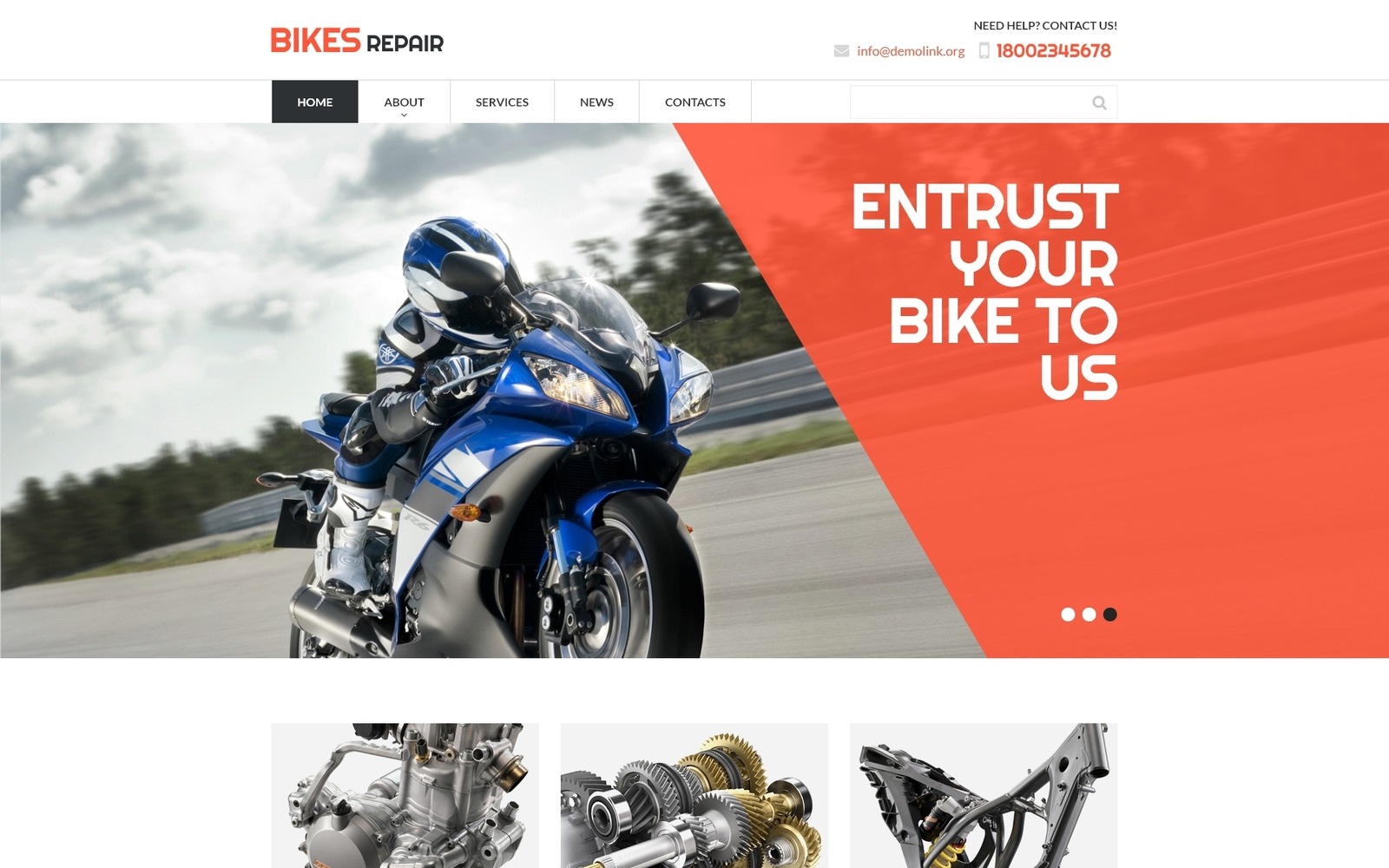 Bikes Repair - Motorcycles Repair & Service Responsive Clean HTML ...