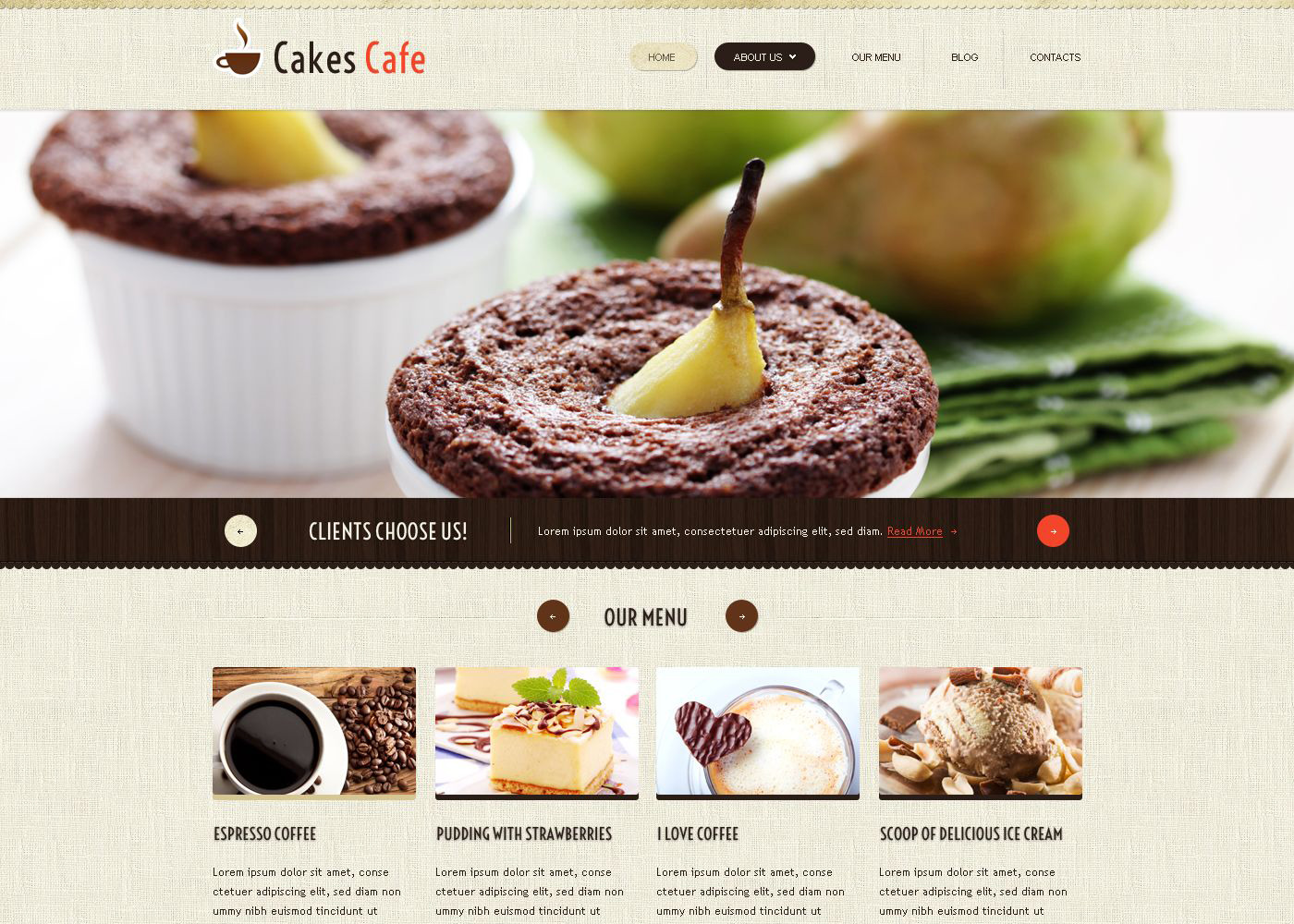 Cafe Responsive Website Template #52977 - TemplateMonster