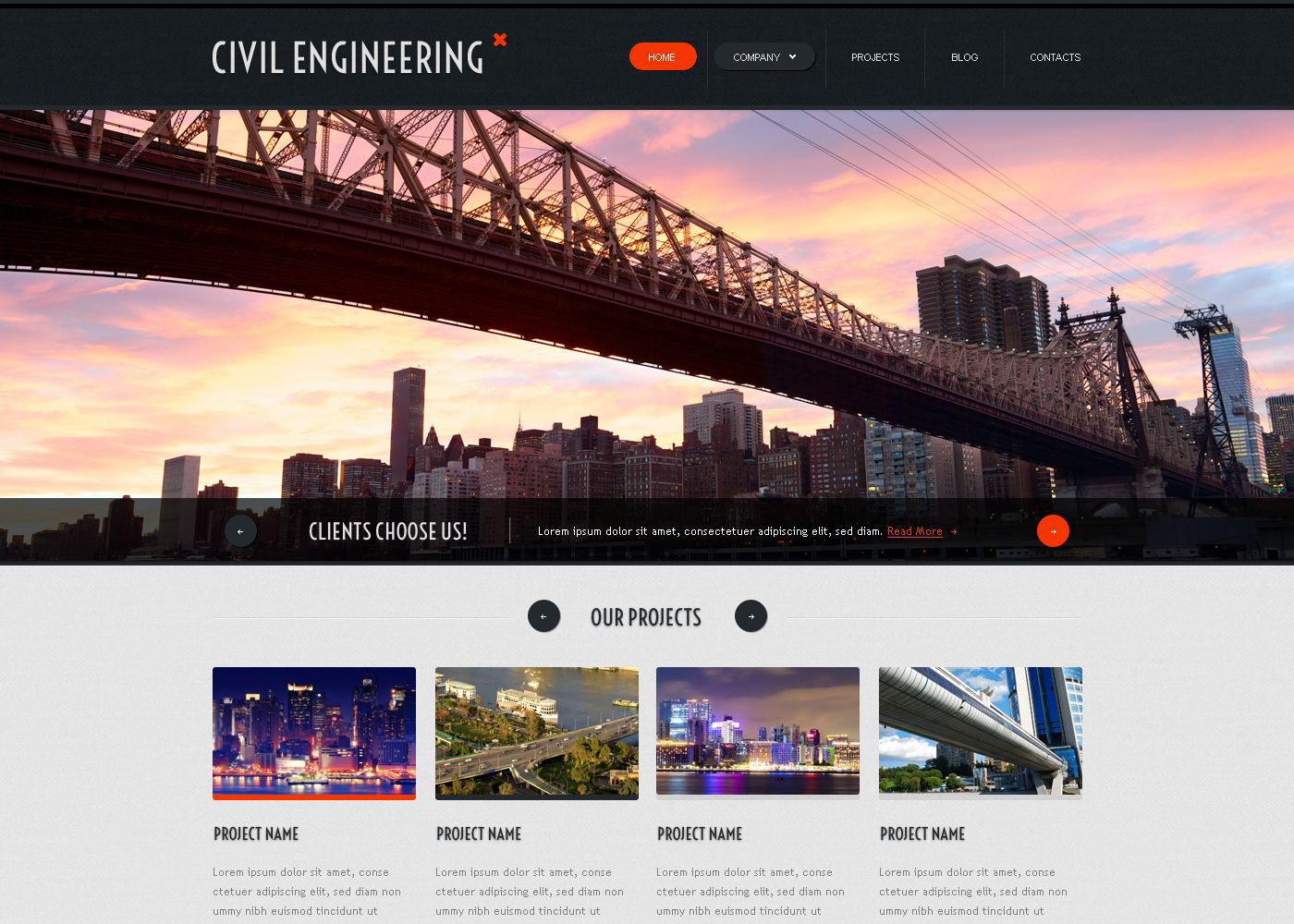 Modello di sito Web reattivo di ingegneria civile