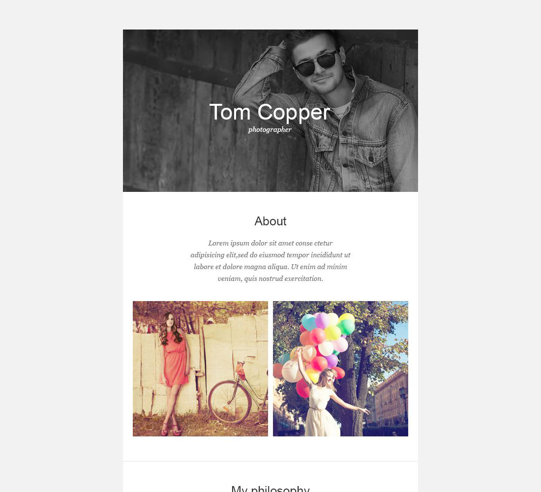 Photographer Portfolio Responsive Newsletter Template