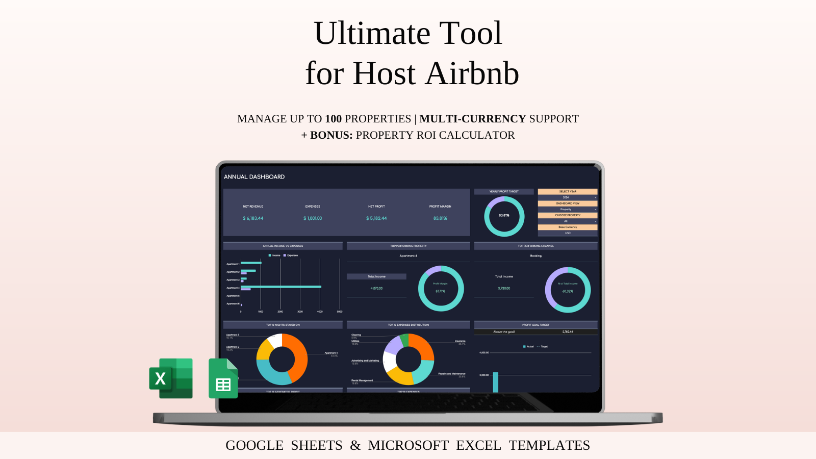 Ultimate Tool for Host Airbnb | Income & Expense Tracker Template for ...