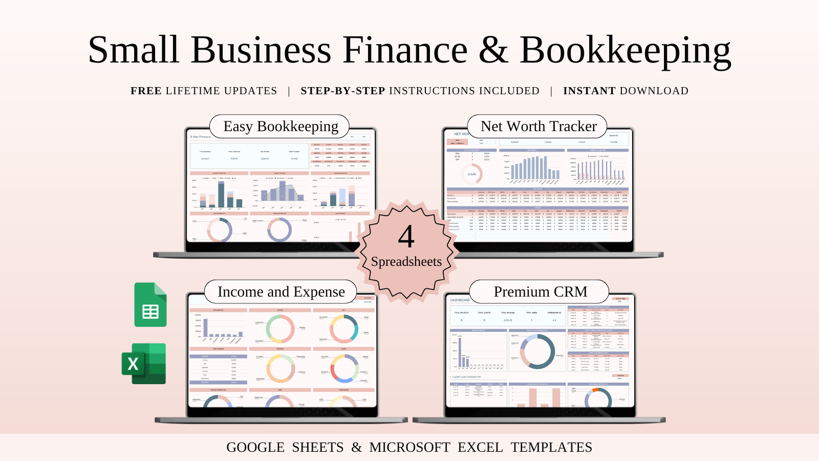 Small Business Finance and Bookkeeping | Spreadsheet Templates Excel ...