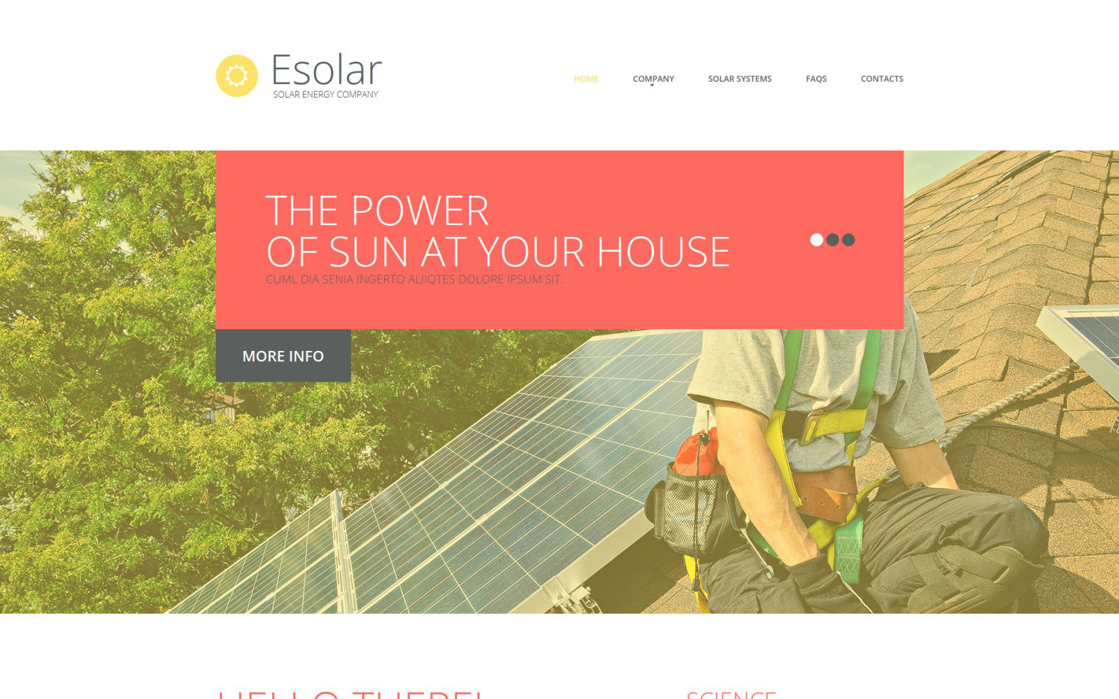 Solar Energy Website Template #53118 - TemplateMonster