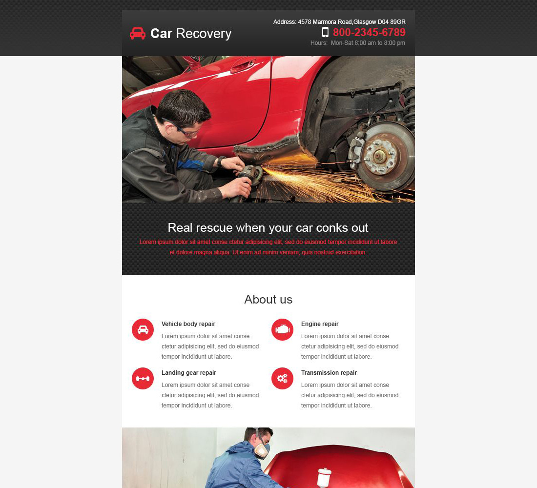 Car Repair Responsive Newsletter Template - TemplateMonster