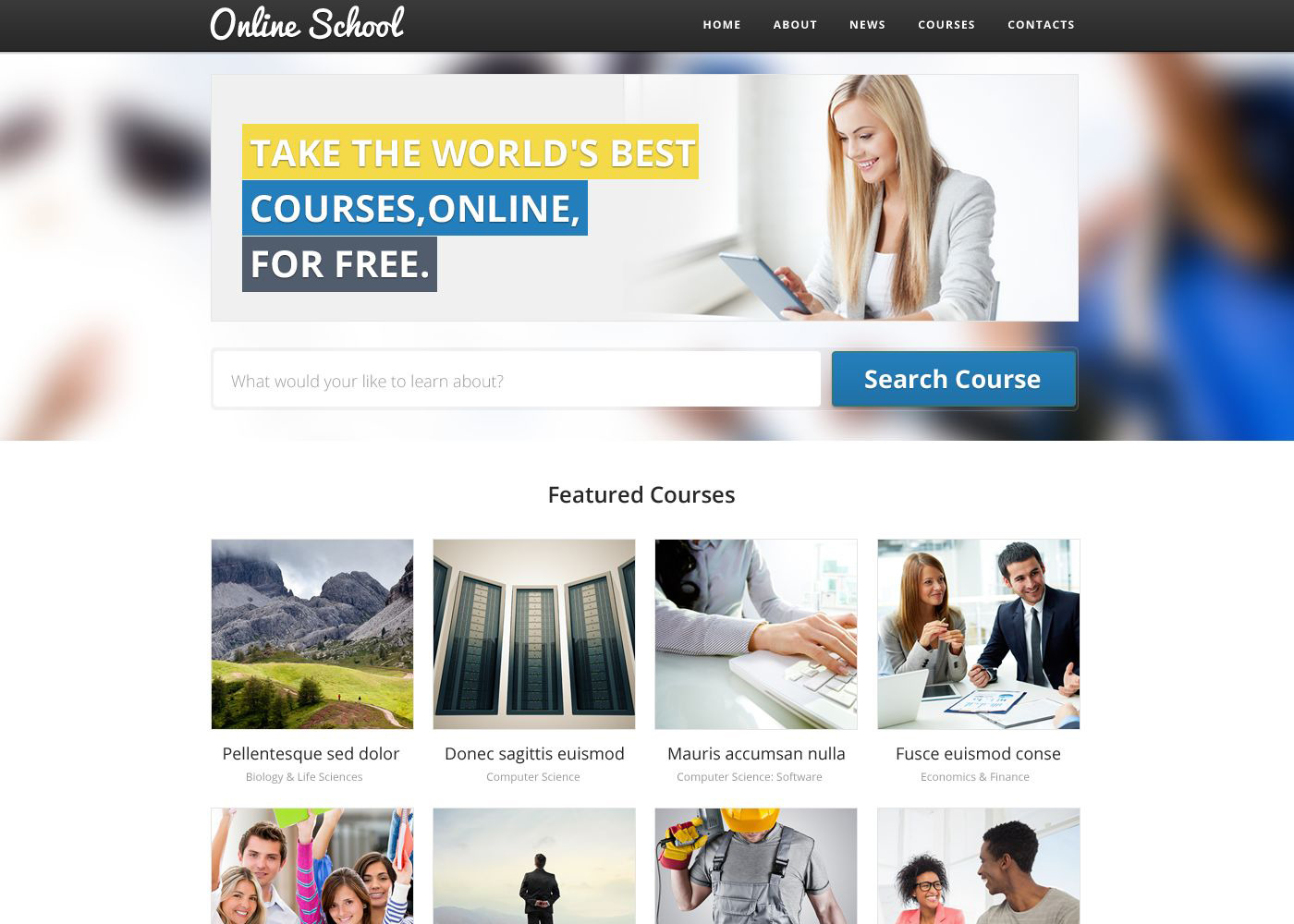 Online School Website Template #53287 - TemplateMonster