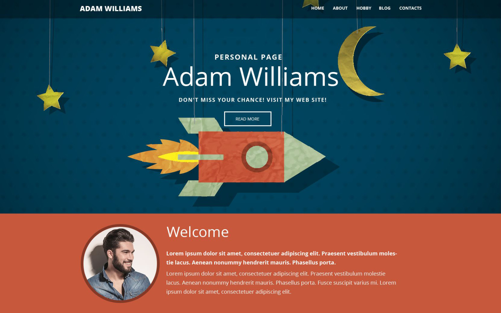 Personal Page Responsive Website Template - TemplateMonster