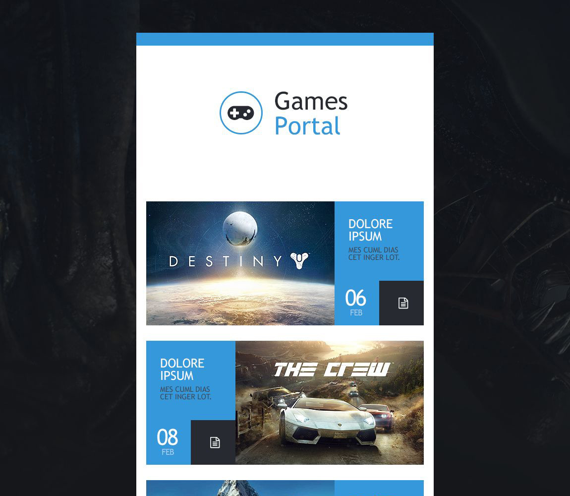 Game Portal Responsive Newsletter Template - TemplateMonster