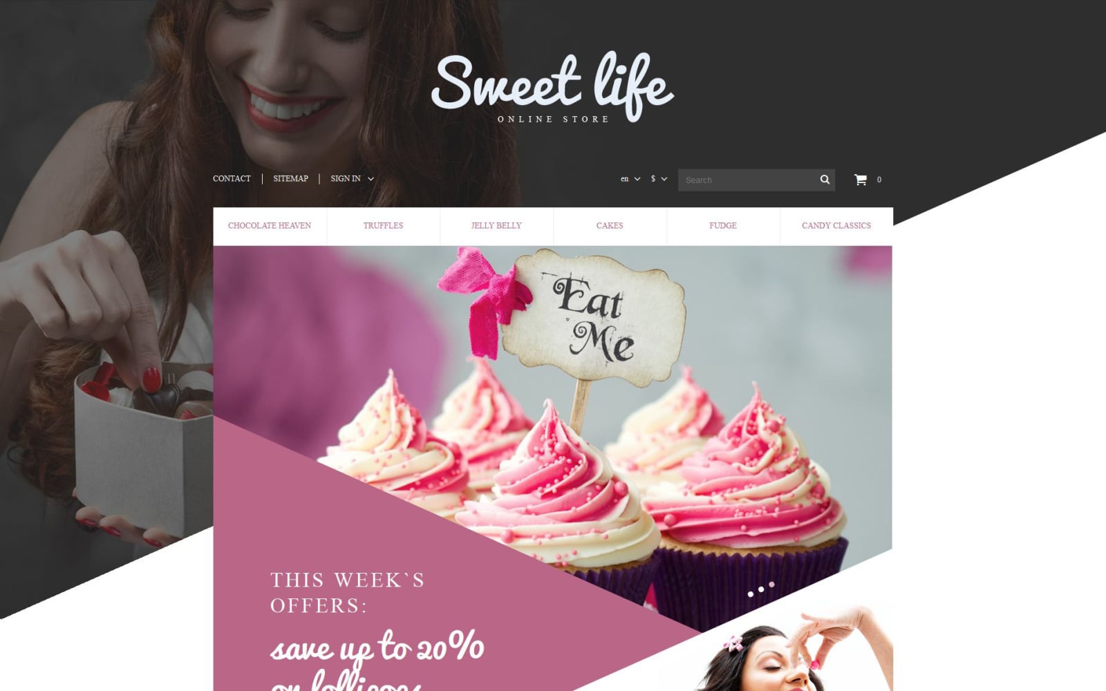 Sweets Shop PrestaShop Theme #53308 - TemplateMonster