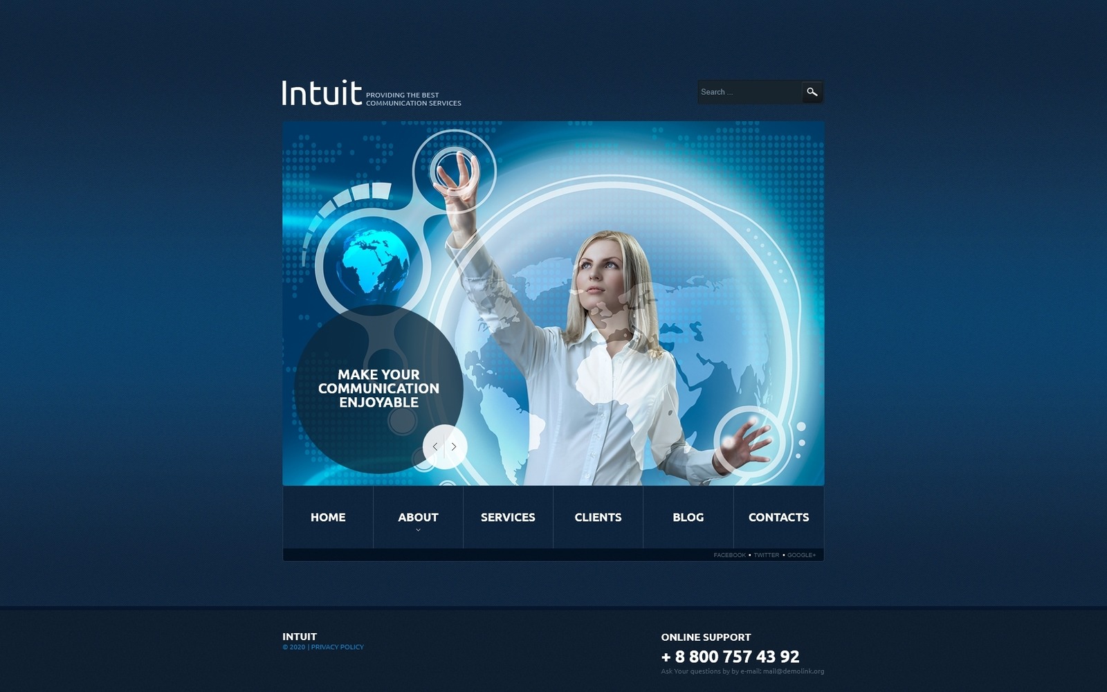 Communications Responsive Joomla Template - TemplateMonster