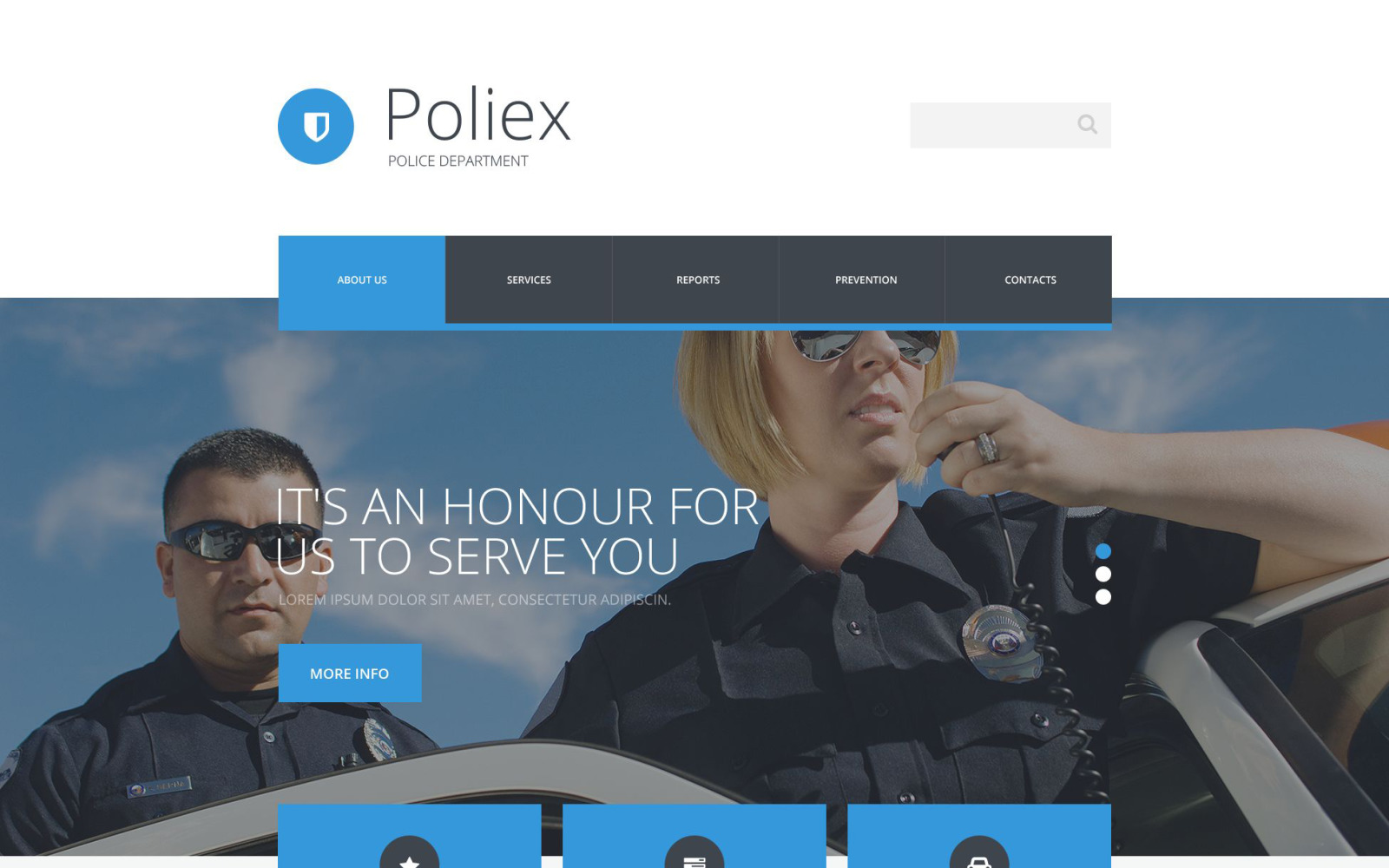 Police Department Website Template #53899 - TemplateMonster