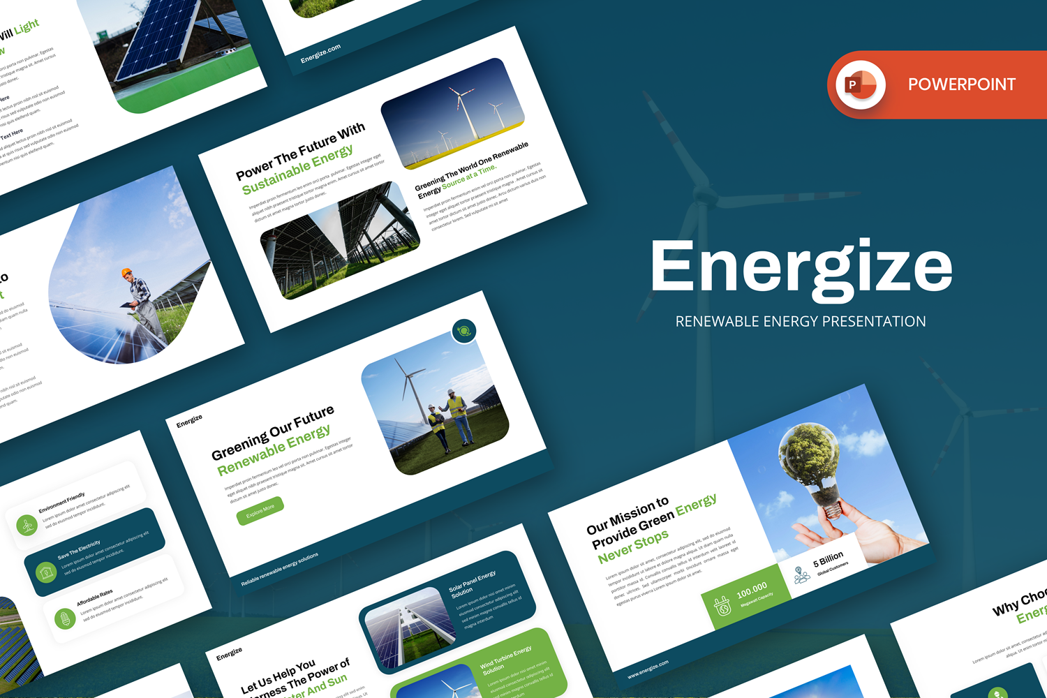 Energize - Renewable Energy PowerPoint Template