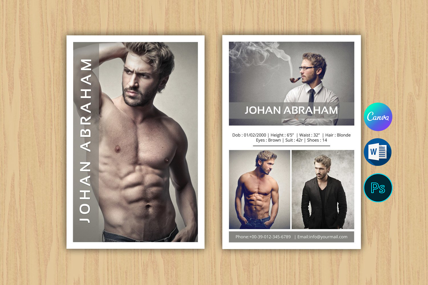 Modeling Comp Card Template | Professional Model Zed Card Design