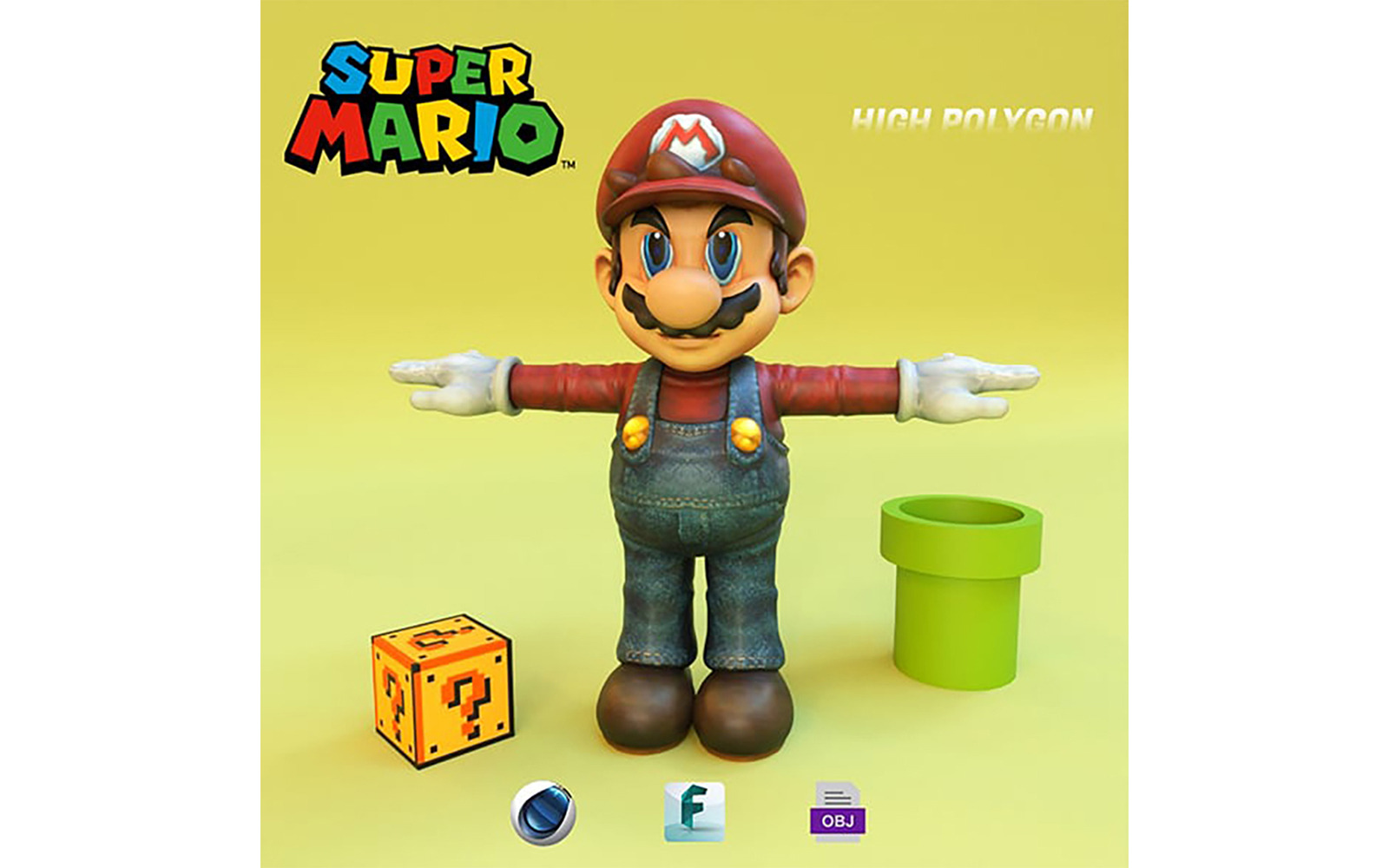 Modelo 3D de los Hermanos Super Mario - TemplateMonster