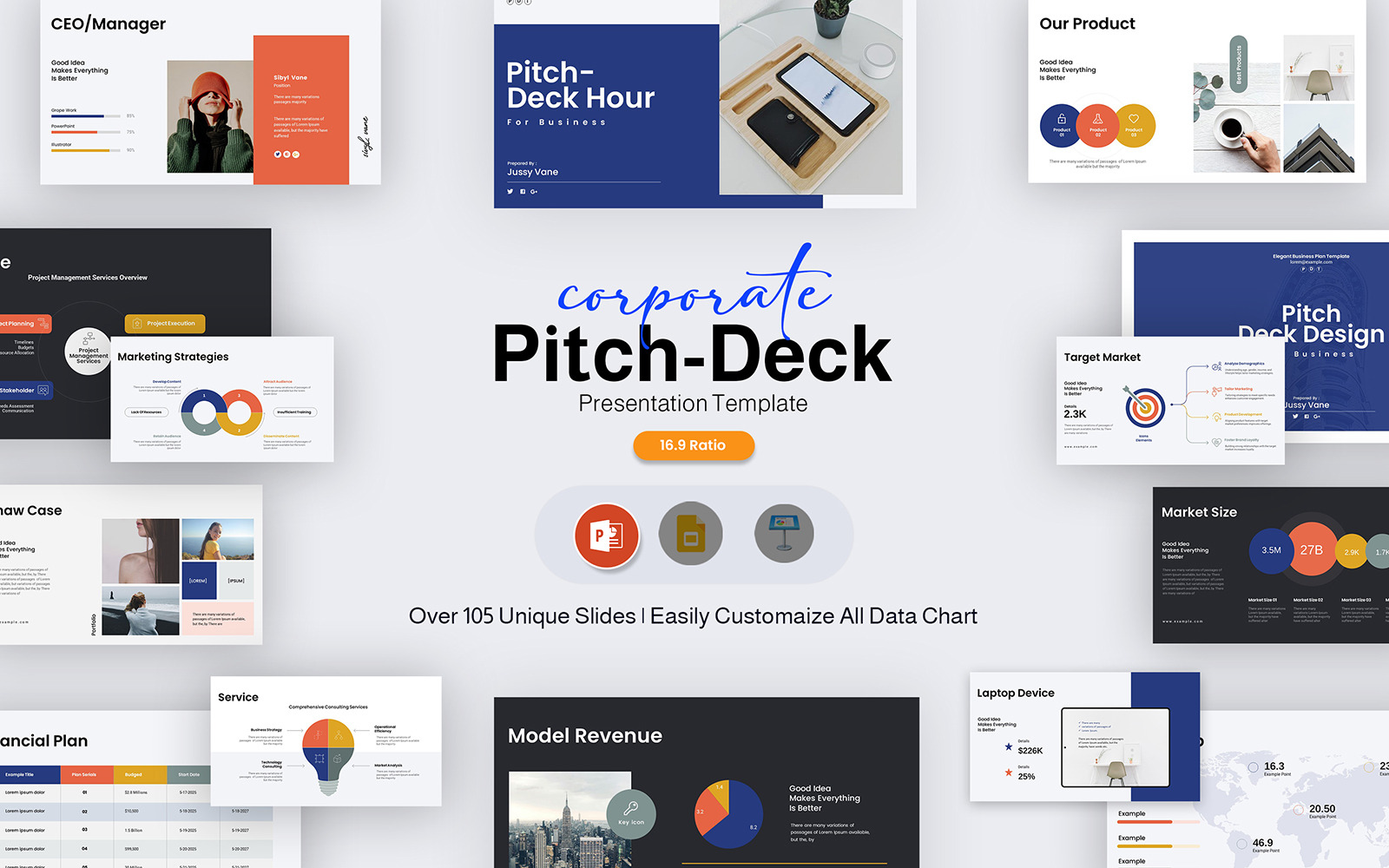 Business Pitch Deck Layout #546834 - TemplateMonster