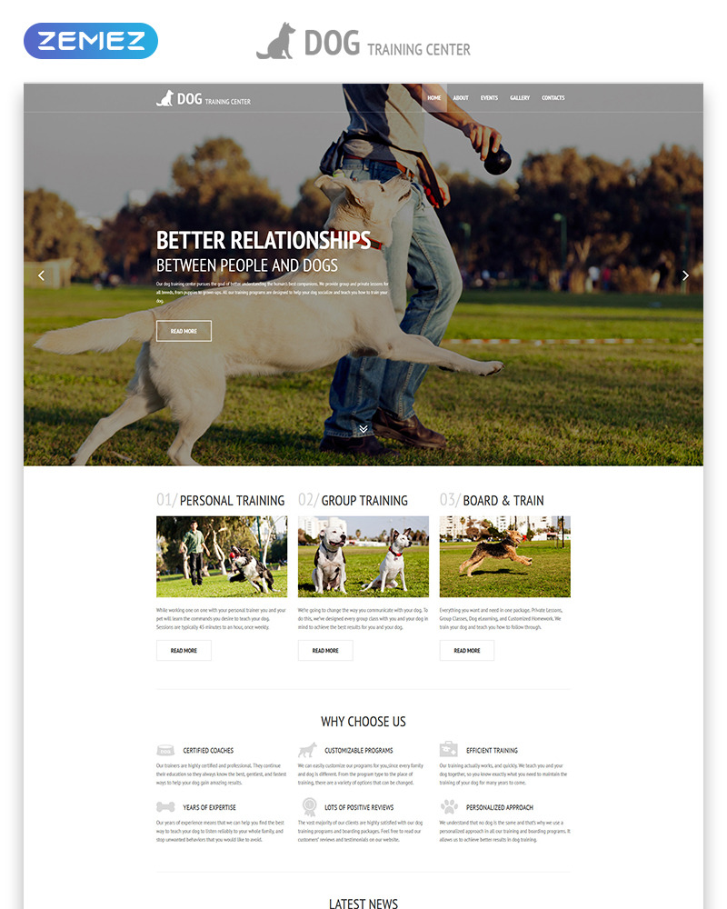 Dog Training Center - Dog Templates Responsive Modern HTML Website Template