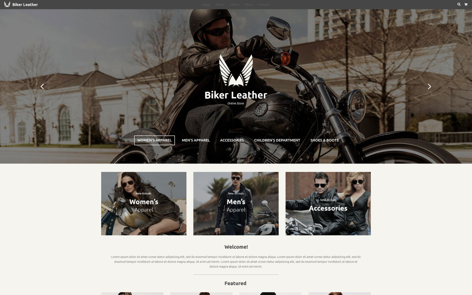 Leather Apparel Store Website Template - TemplateMonster