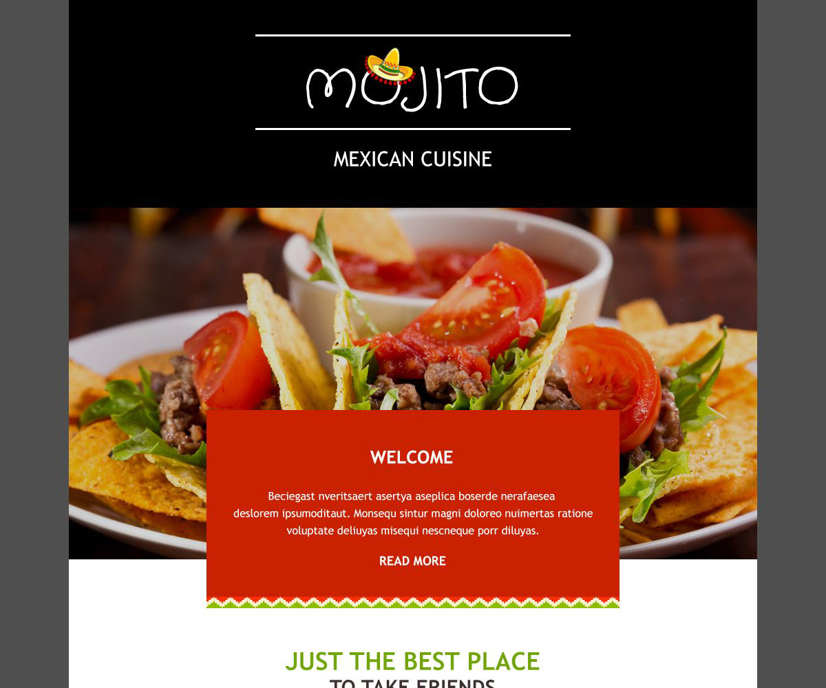 Mexican Restaurant Responsive Newsletter Template