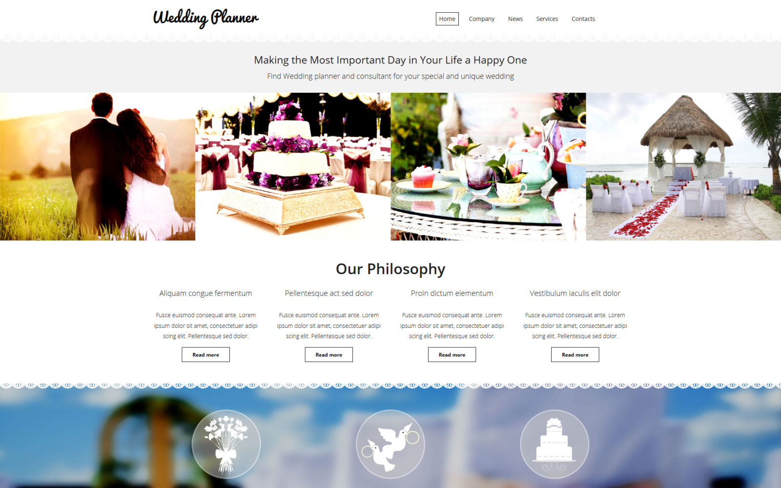 Wedding Planner Moto CMS 3 Template #54896 - TemplateMonster