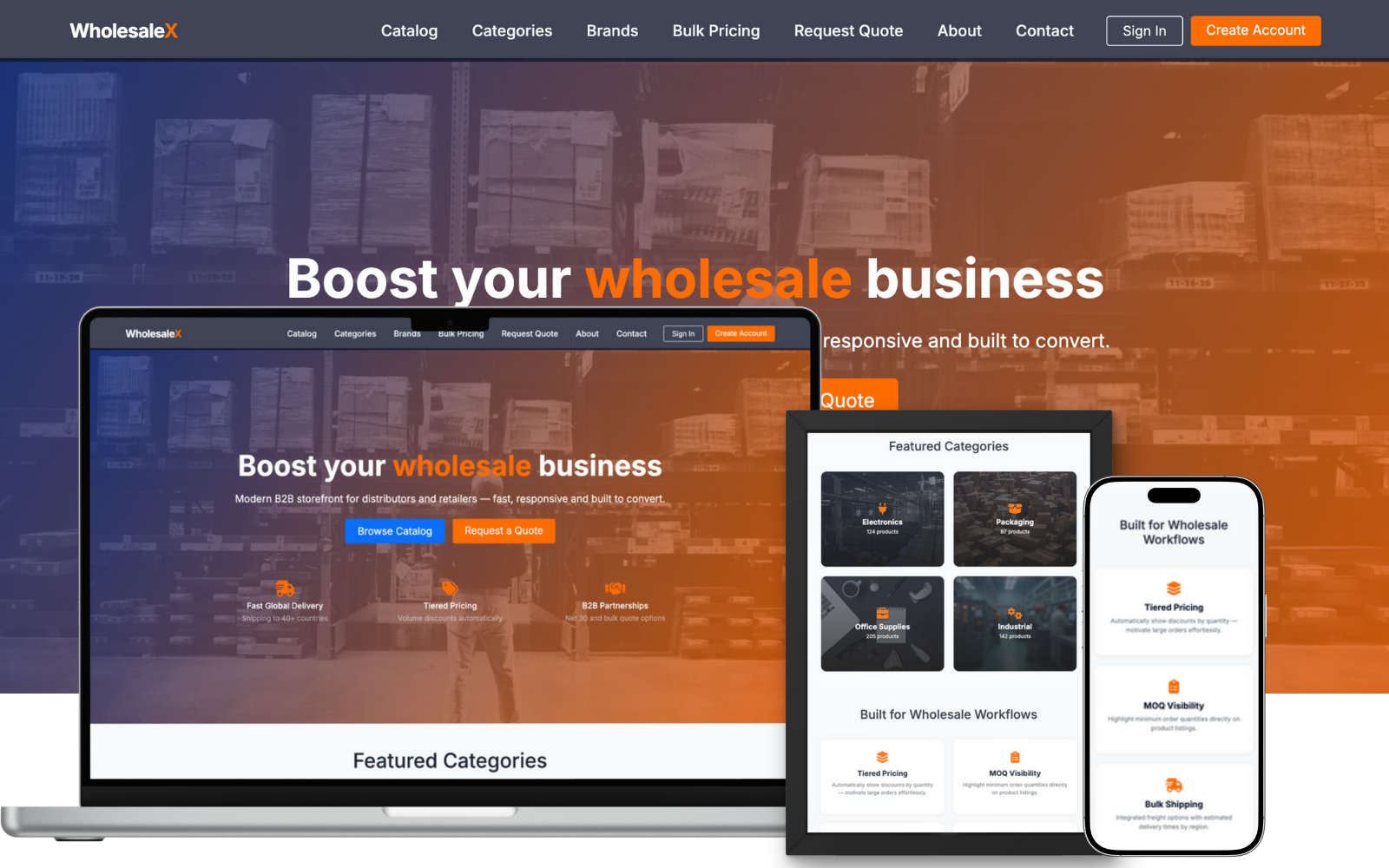 WholesaleX — Modern B2B Wholesale Storefront Template