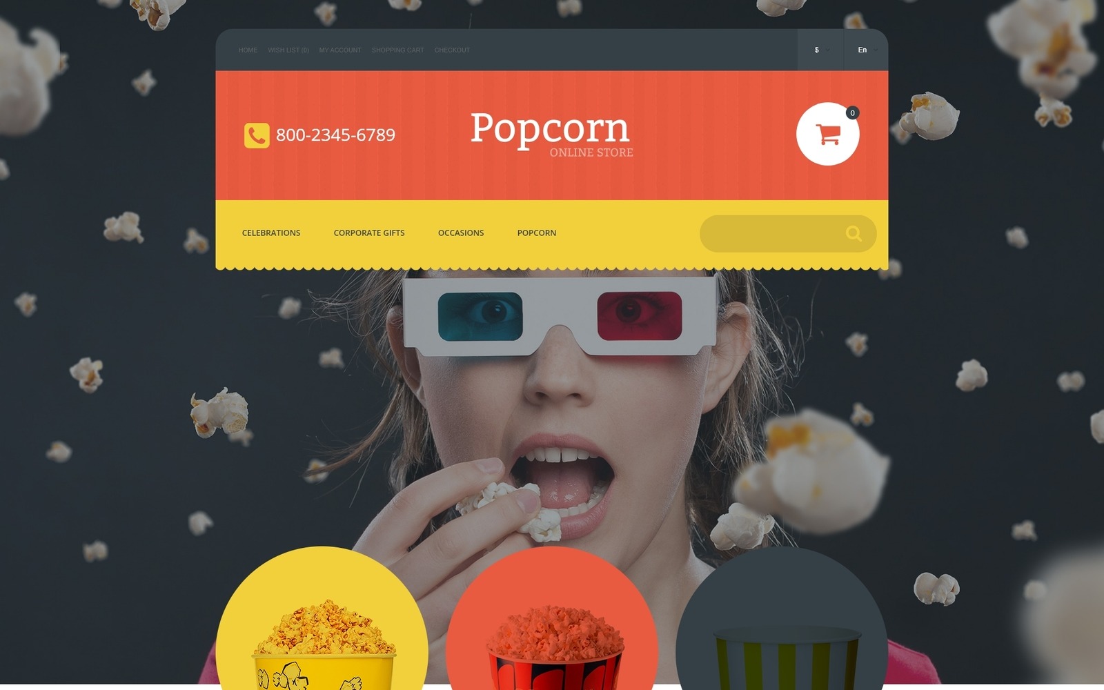 Popcorn Online Store OpenCart Template - TemplateMonster