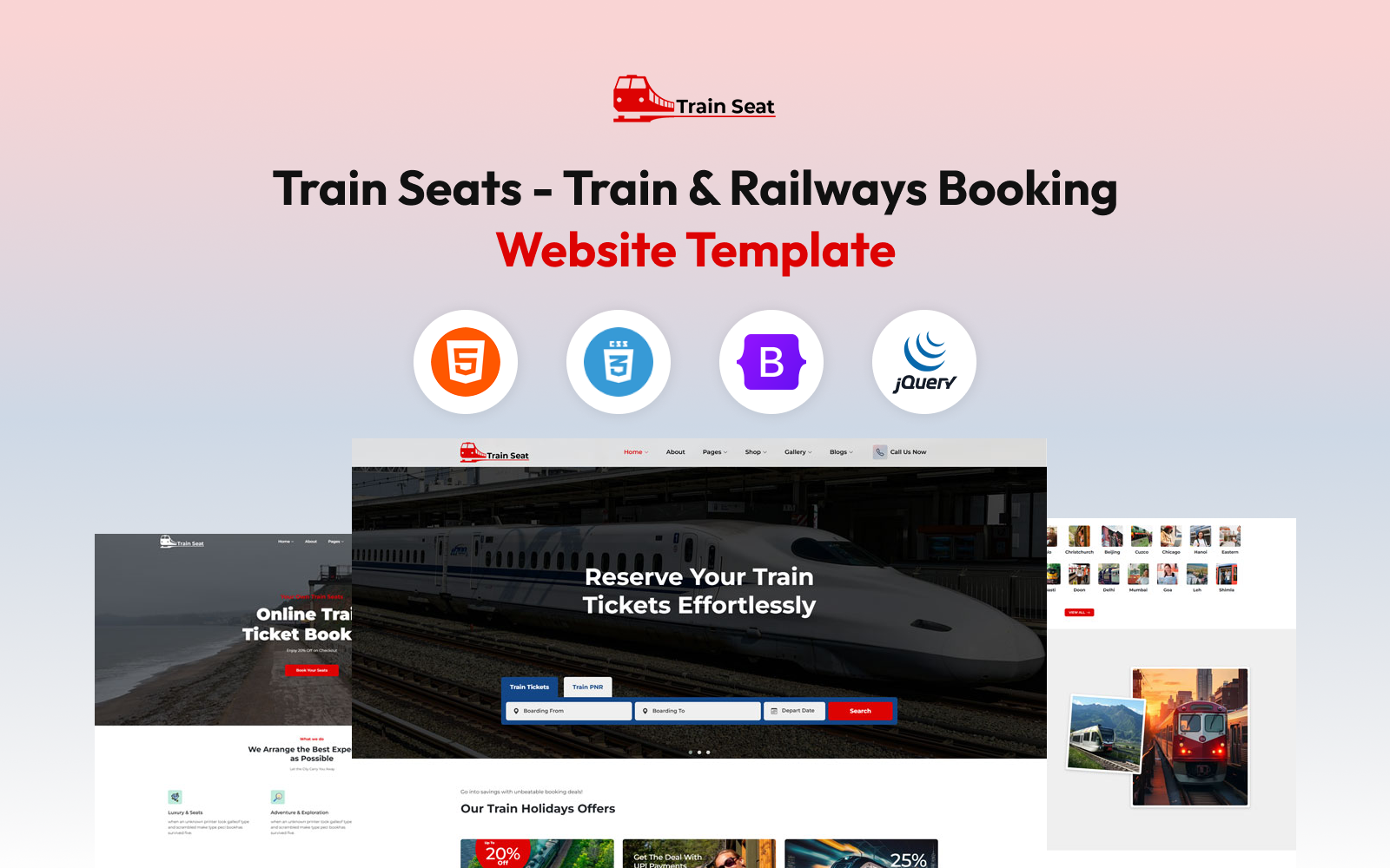 TrainSeats - Train & Railways Booking Website Template