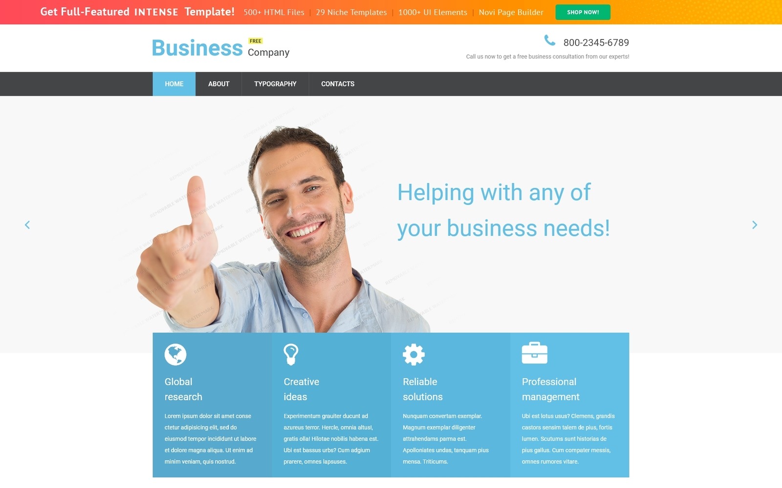 Free Business Responsive Website Template - TemplateMonster
