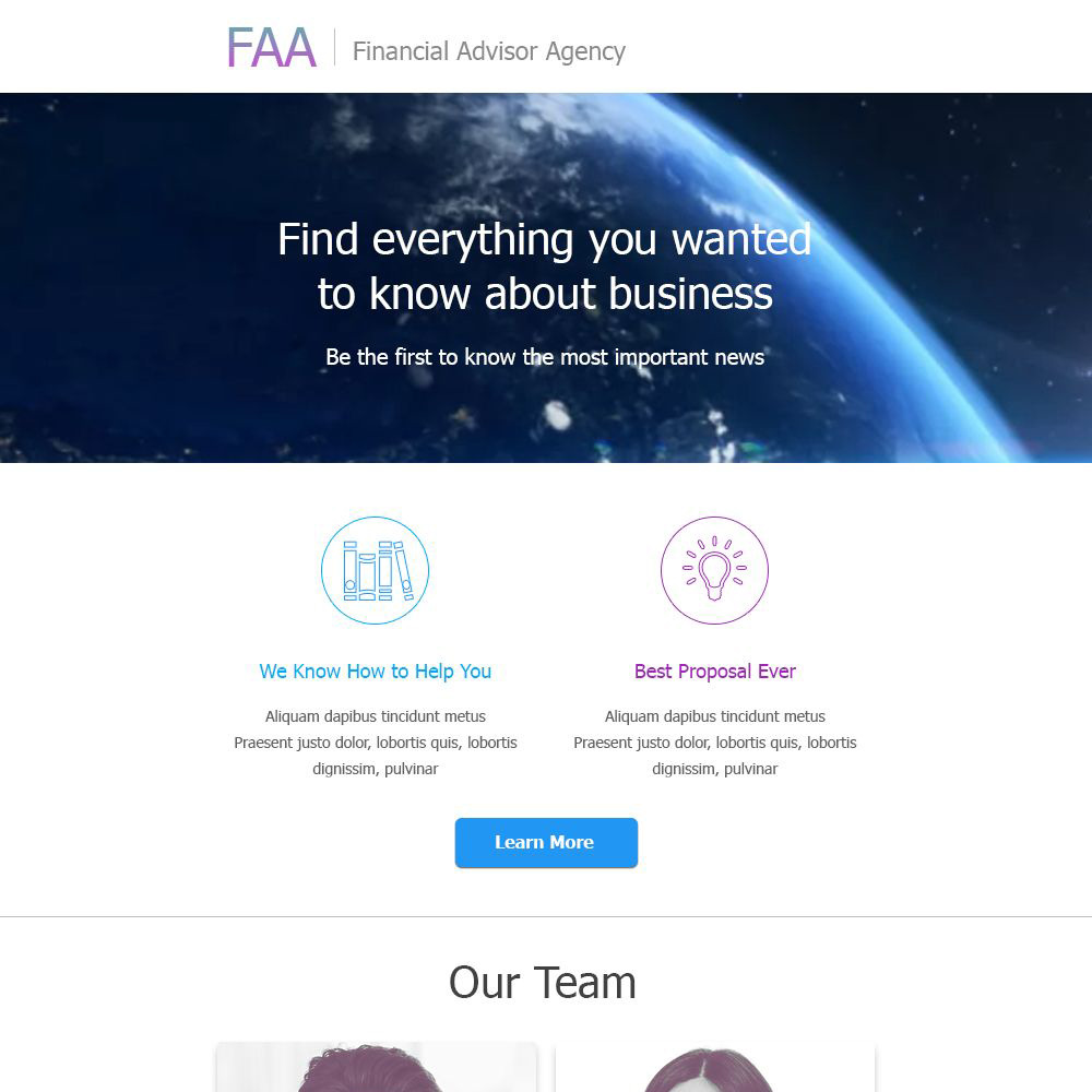 Financial Advisor Responsive Newsletter Template