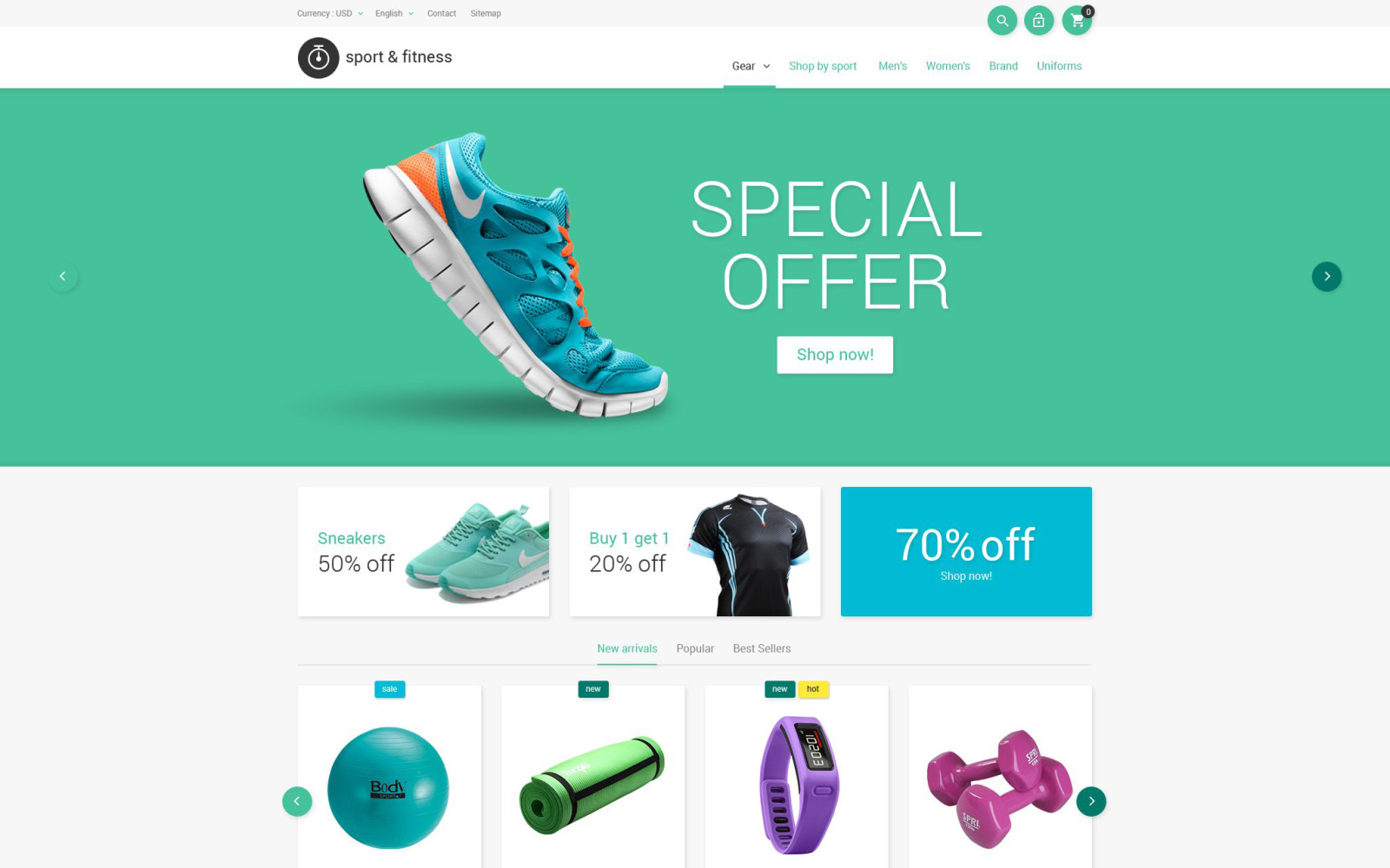 Sporting Goods PrestaShop Theme #55491 - TemplateMonster